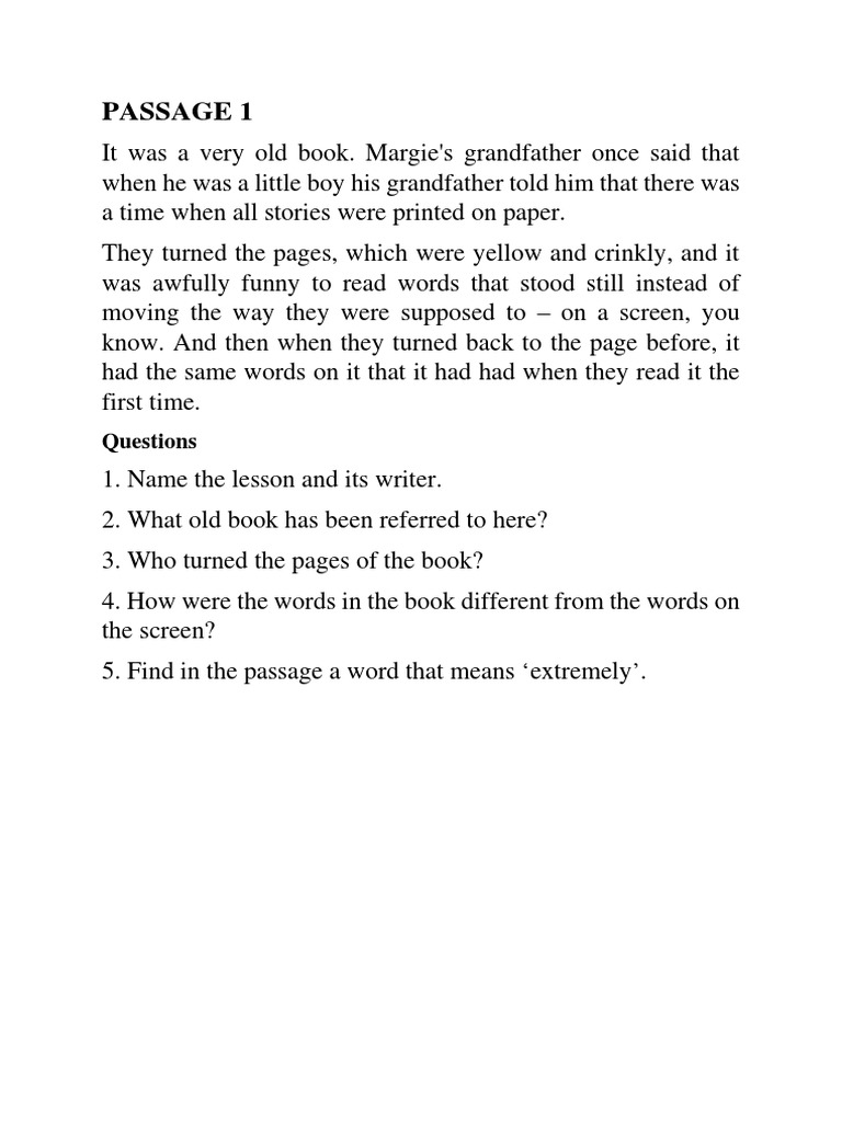 Passage 1 PDF | PDF
