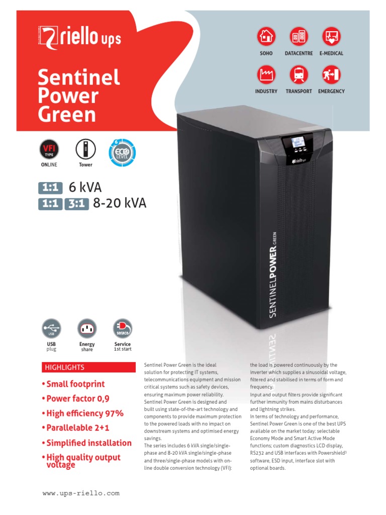 Sentinel Power Green: 6 kVA 8-20 kVA | PDF | Mains Electricity ...