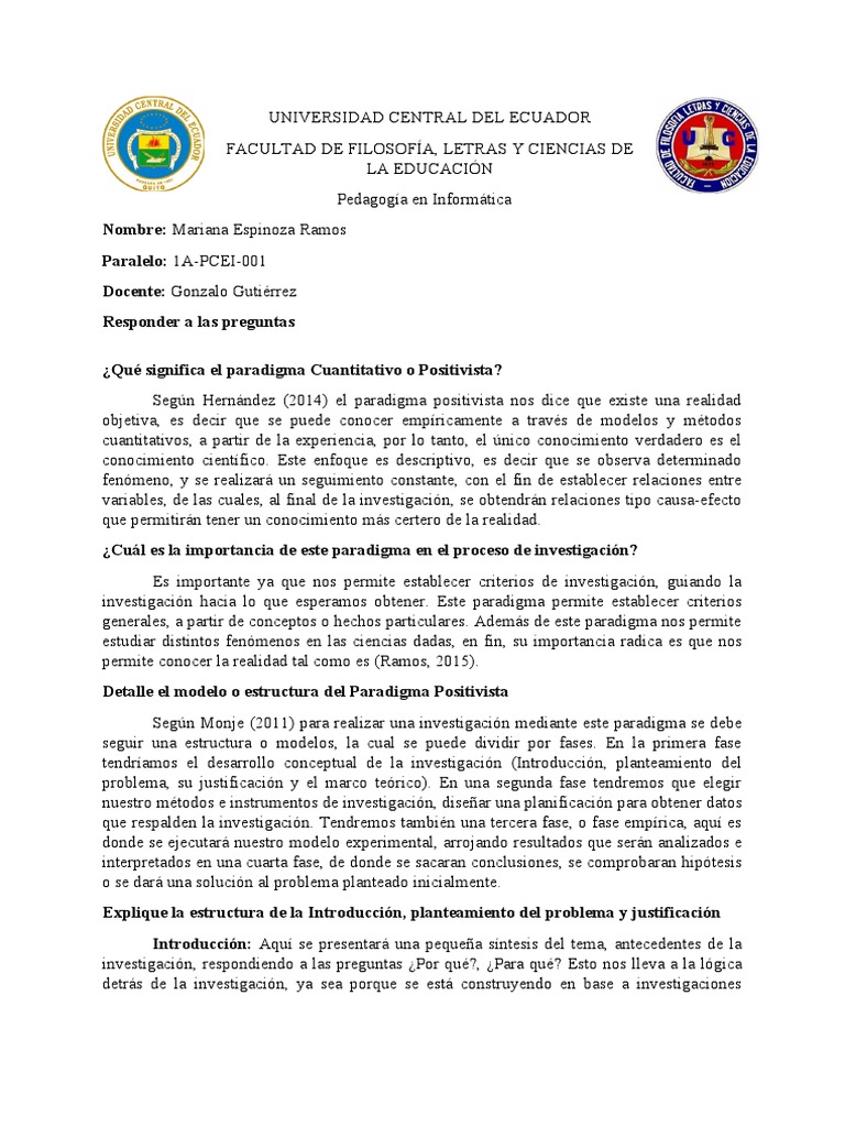 Paradigma Positivista | PDF | Paradigma | Positivismo