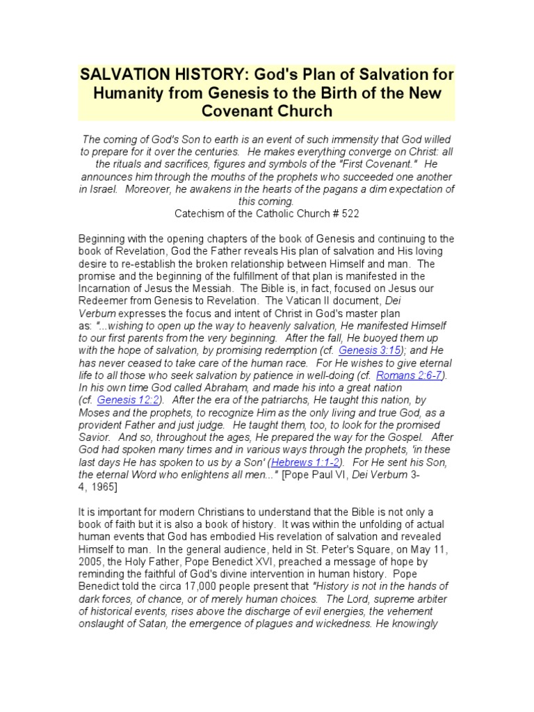 Introduction To Salvation History | PDF | Old Testament | Torah