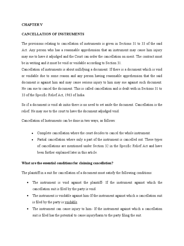 Cancellation of Instruments Under Act 1963 | PDF | Lawsuit | Common Law