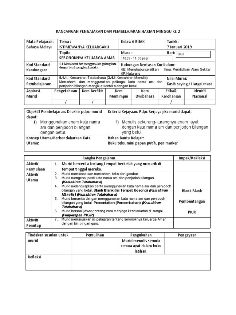 RPH BM Tahun 6 | PDF