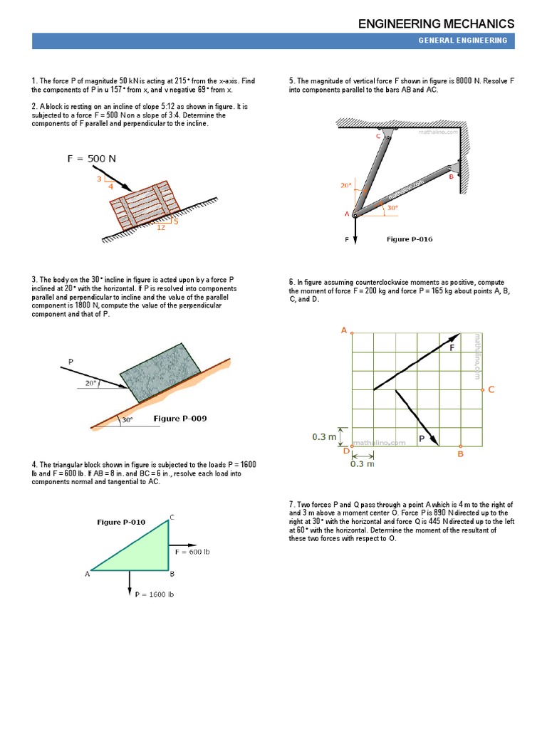 Engineering Mechanics Pdf Projectiles Force
