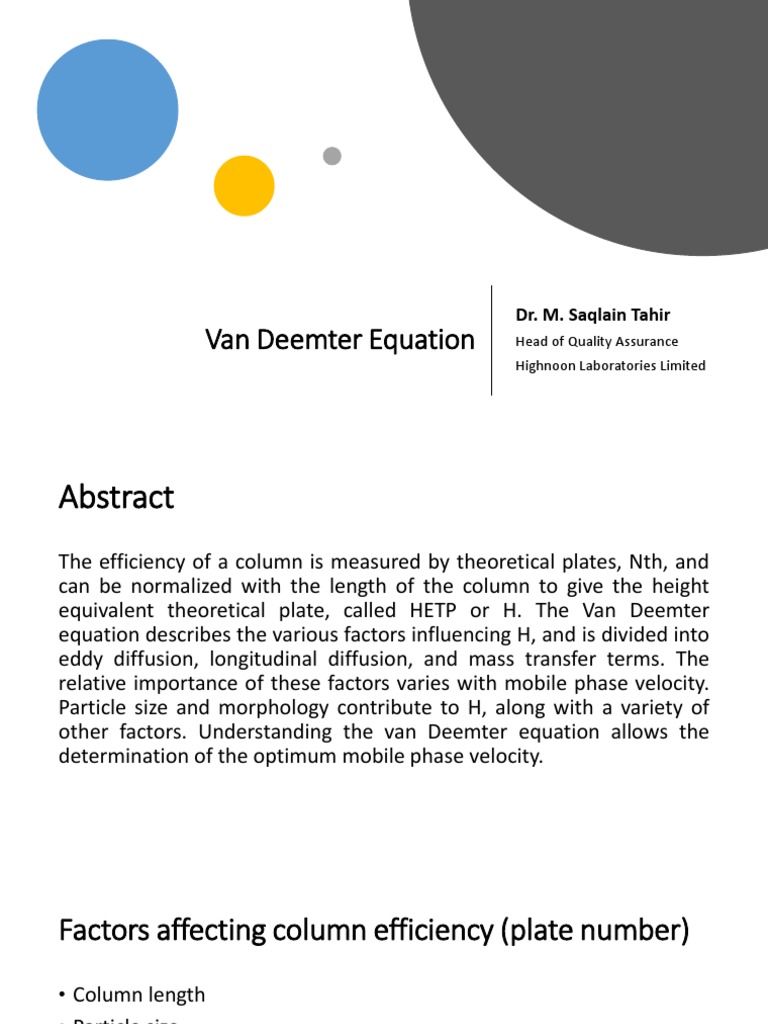 Van Deemter Equation | PDF | Diffusion | Mechanics