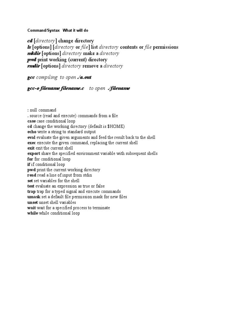 Essential Shell Commands Guide | PDF