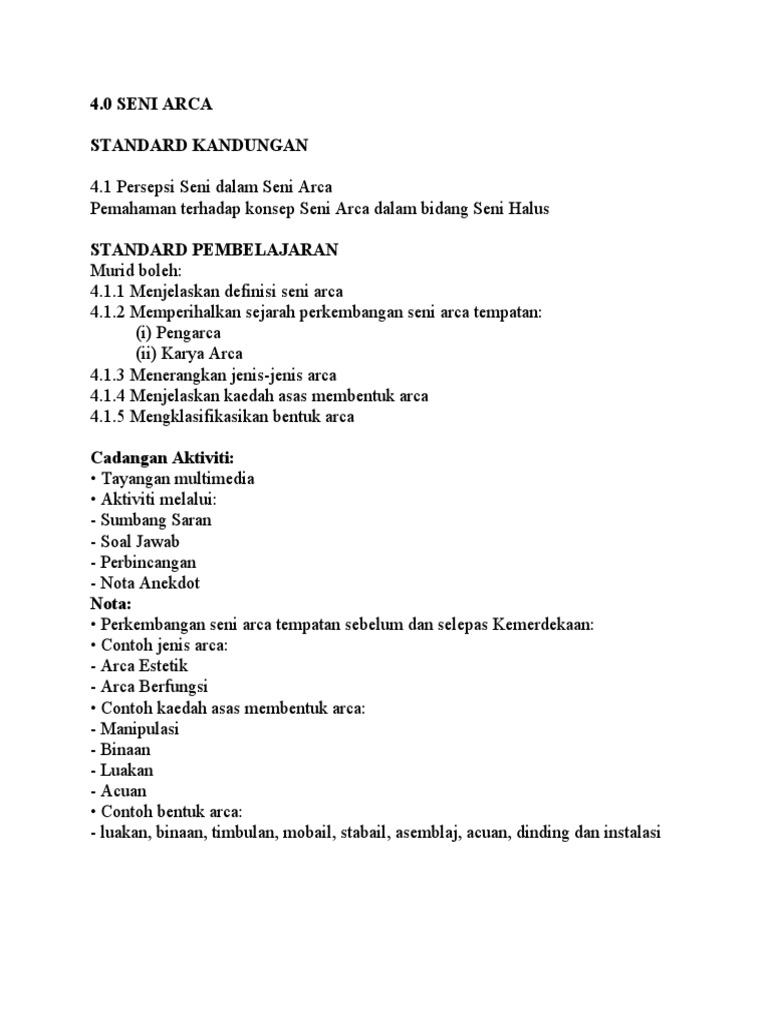 Seni Arca | PDF