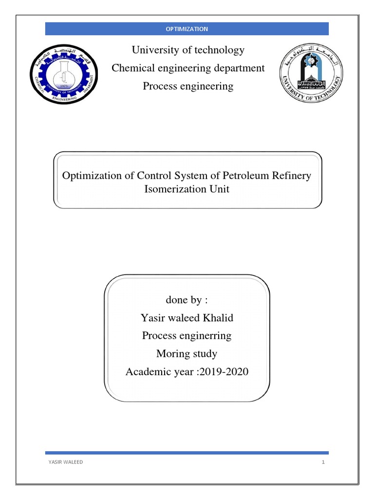 Optimization PDF | PDF | Oil Refinery | Chemical Reactor