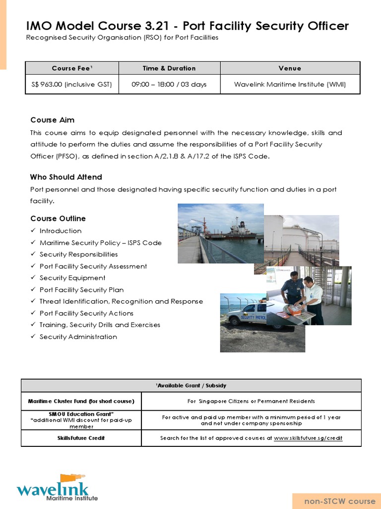 IMO Model Course 3.21 - Port Facility Security Officer | PDF | Finance ...