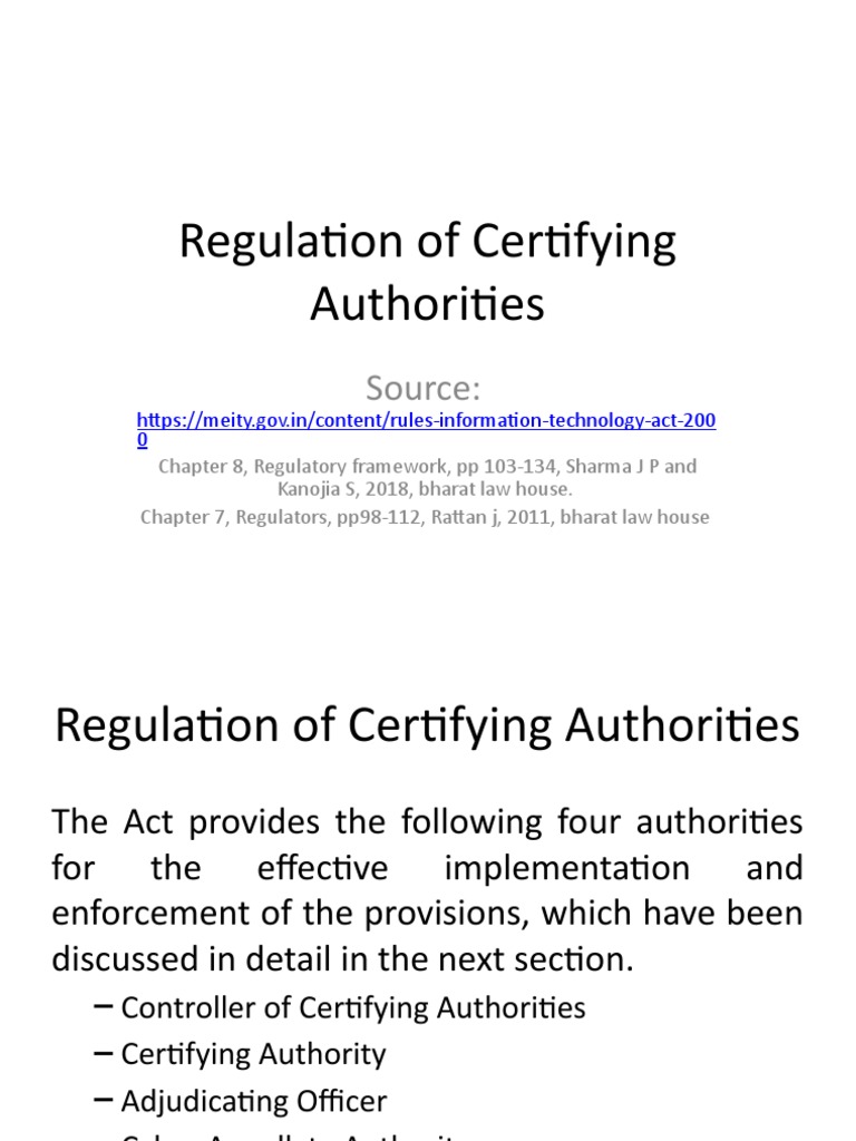 Regulation of Certifying Authorities | PDF | License | Identity Document