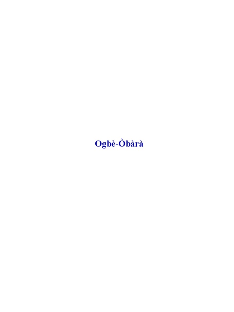 22 Ogbe Obara | PDF | Religión y creencia