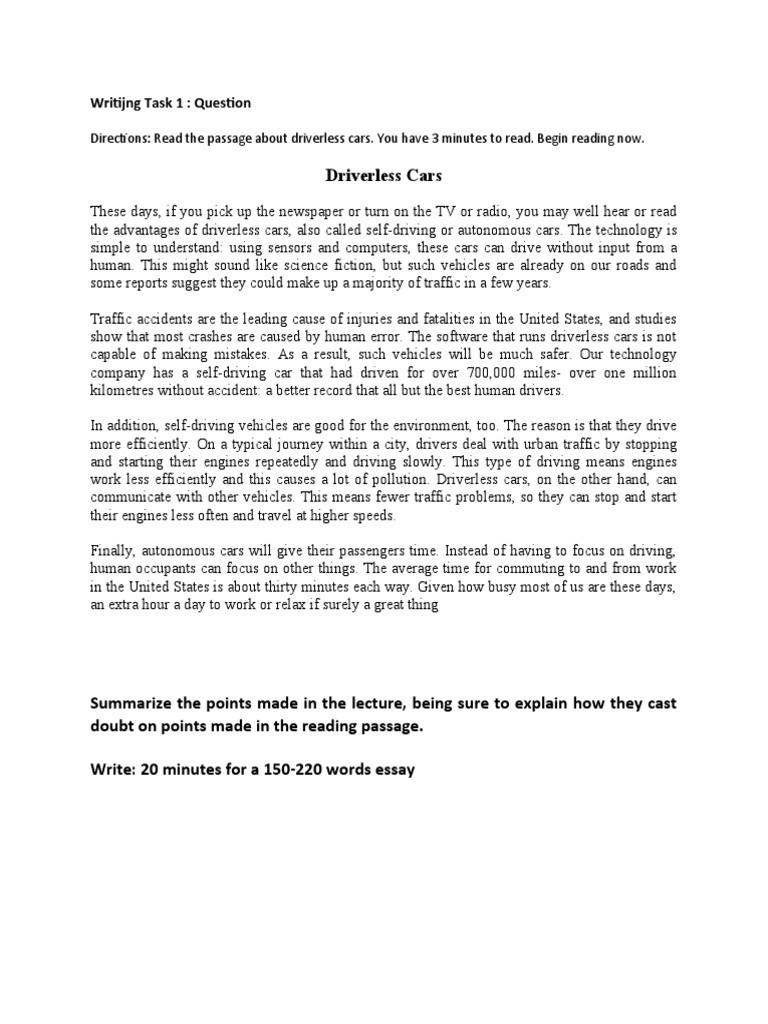 Benefits of Driverless Cars | PDF