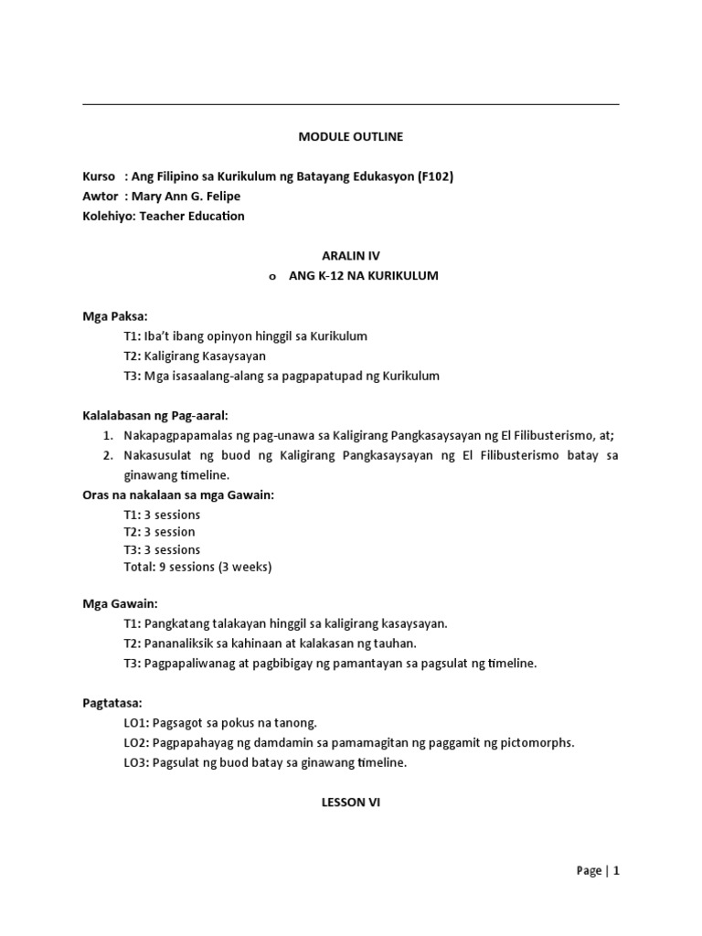 Kurikulum Module Template | PDF