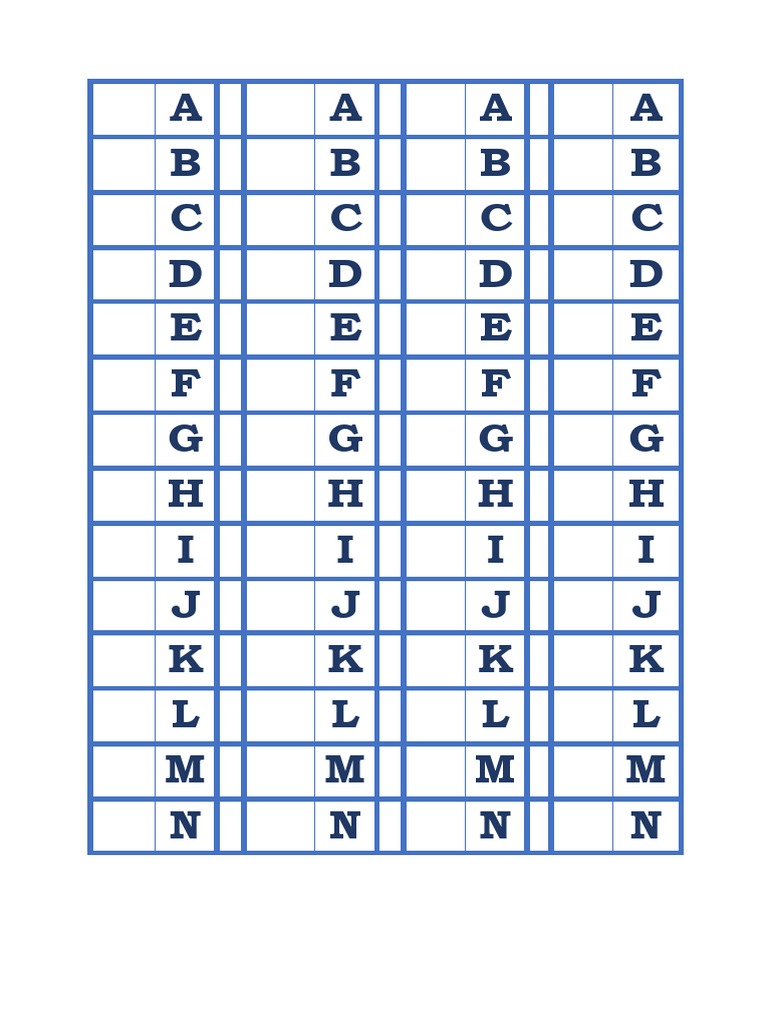 A Visual Representation of the English Alphabet in a 3x4 Grid | PDF