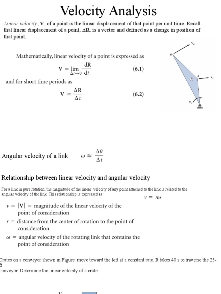 Linear Velocity, V, of A Point Is The Linear Displacement of That Point ...