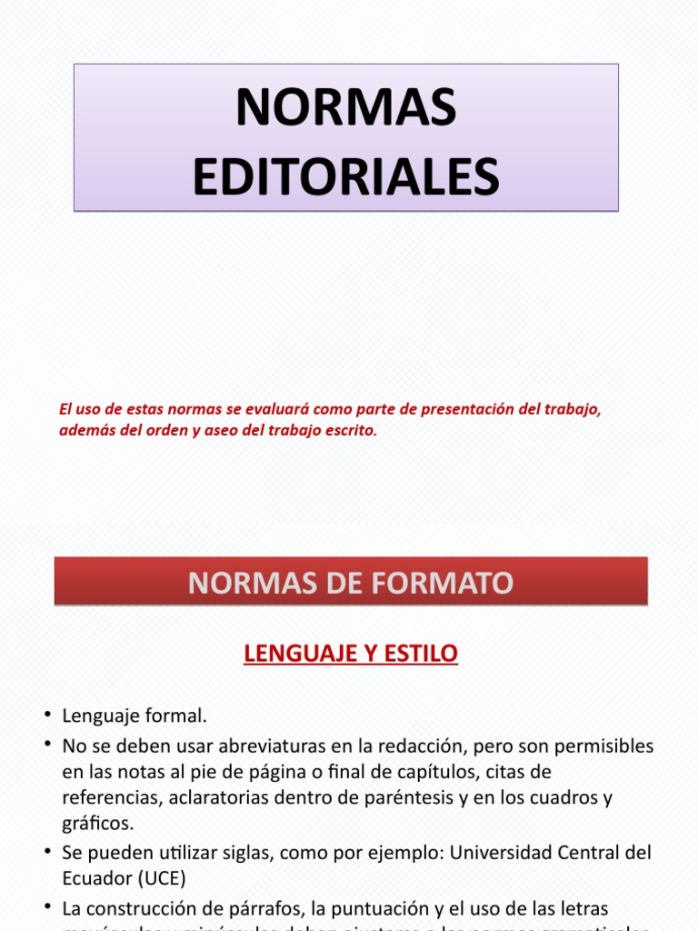 13 Normas Editoriales | PDF | Comunicación escrita | Escritura