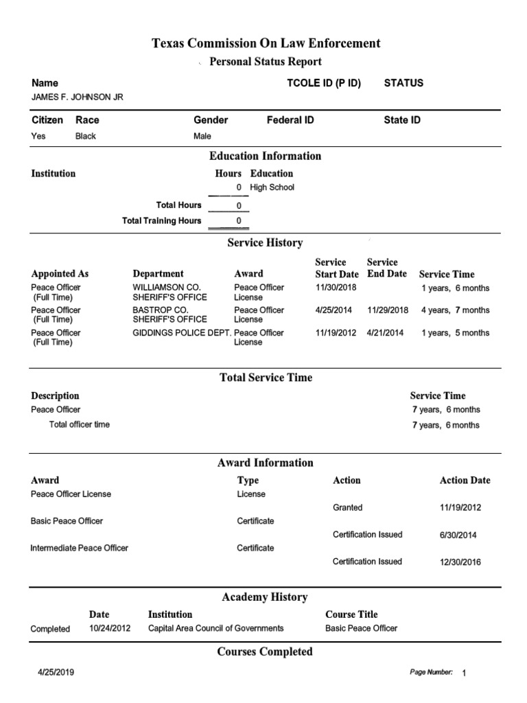 Camden and Johnson Training Records | PDF | Law Enforcement Officer | Swat