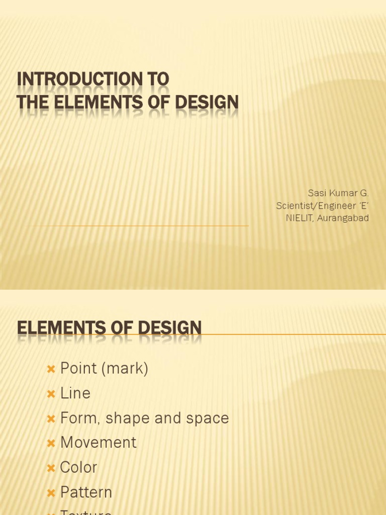 Introduction To The Elements of Design | PDF | Art Media | Vision