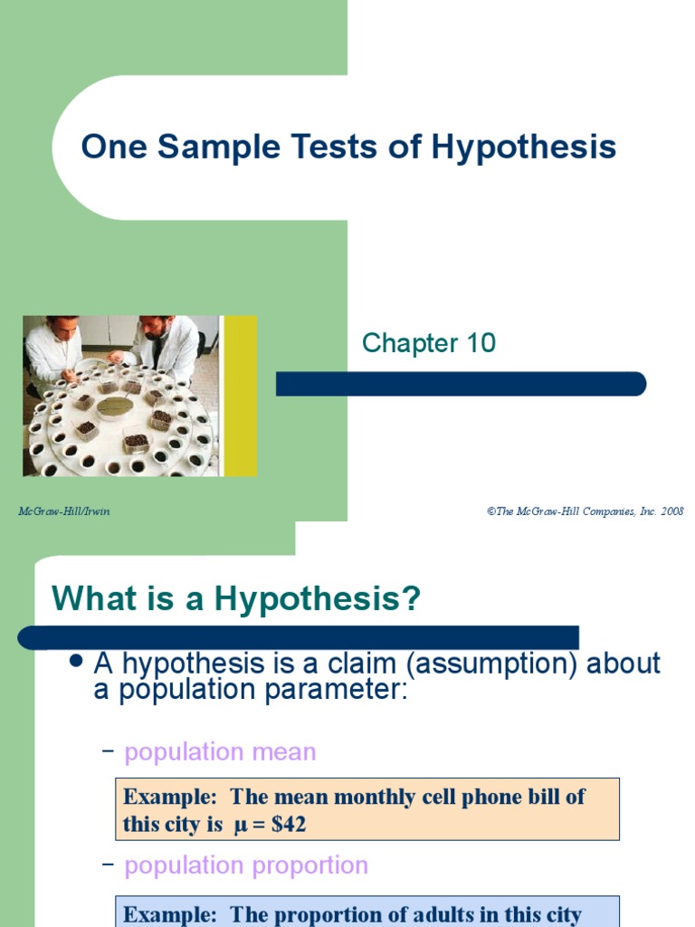 Chapter10 - One Tailed Test of Hypothesis | PDF | Type I And Type Ii ...