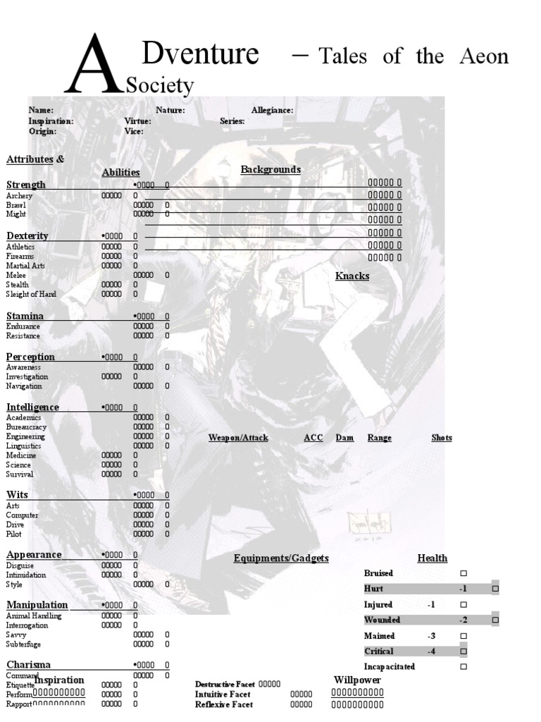 Adventure Character Sheet Template | PDF