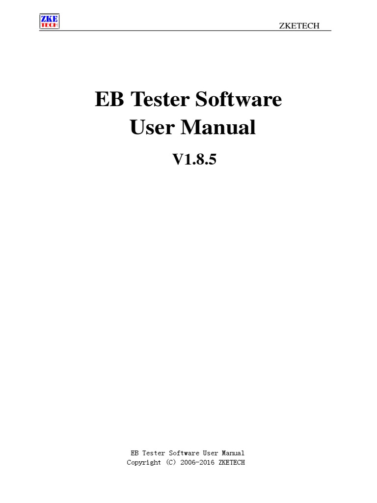 EB Tester Software User Manual V1.8.5 | PDF | Direct Current | Menu ...