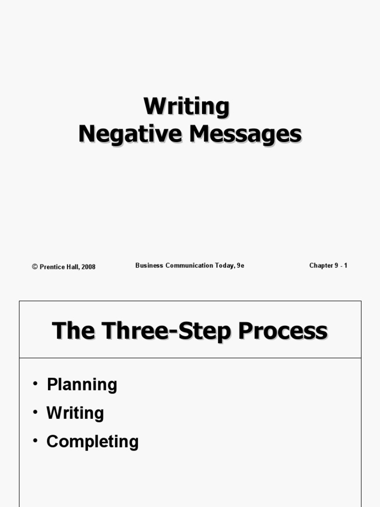 CH 9. Writing Negative Messages | PDF | News | Communication