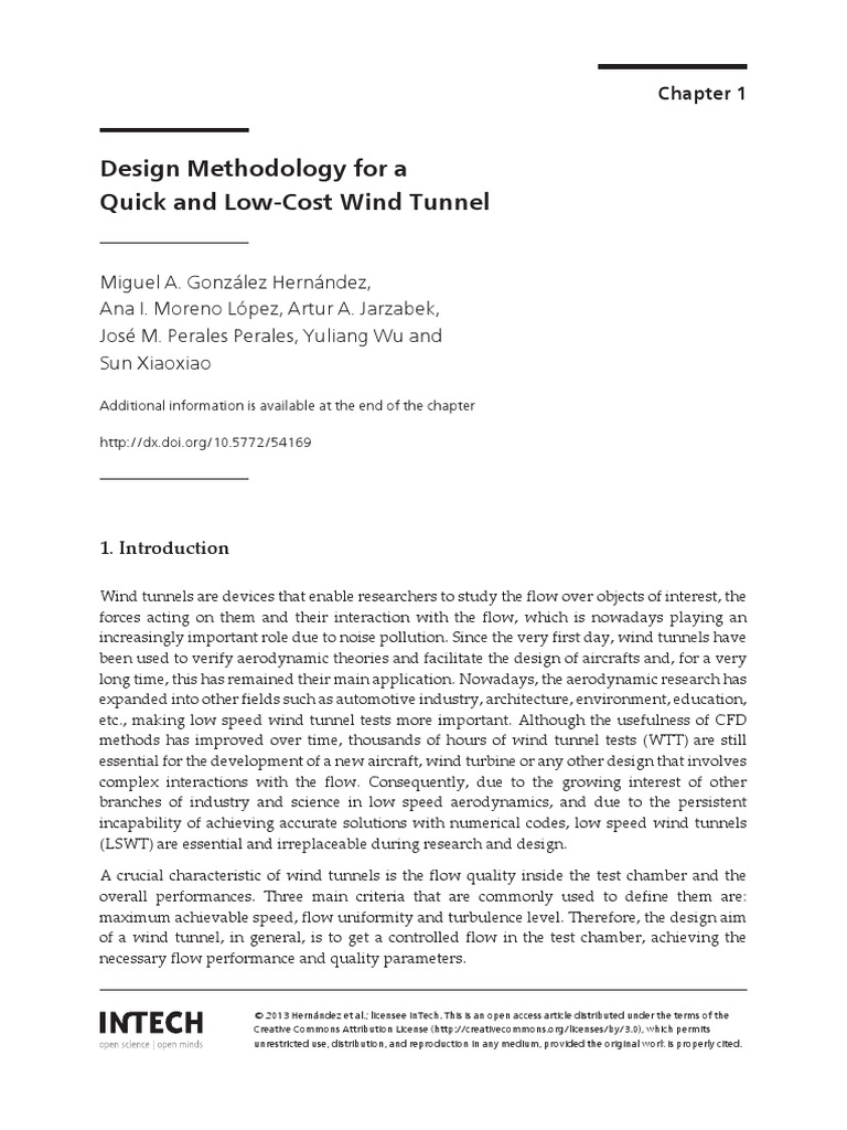 Design Methodology For A Quick and Low-Cost Wind Tunnel | PDF | Wind ...