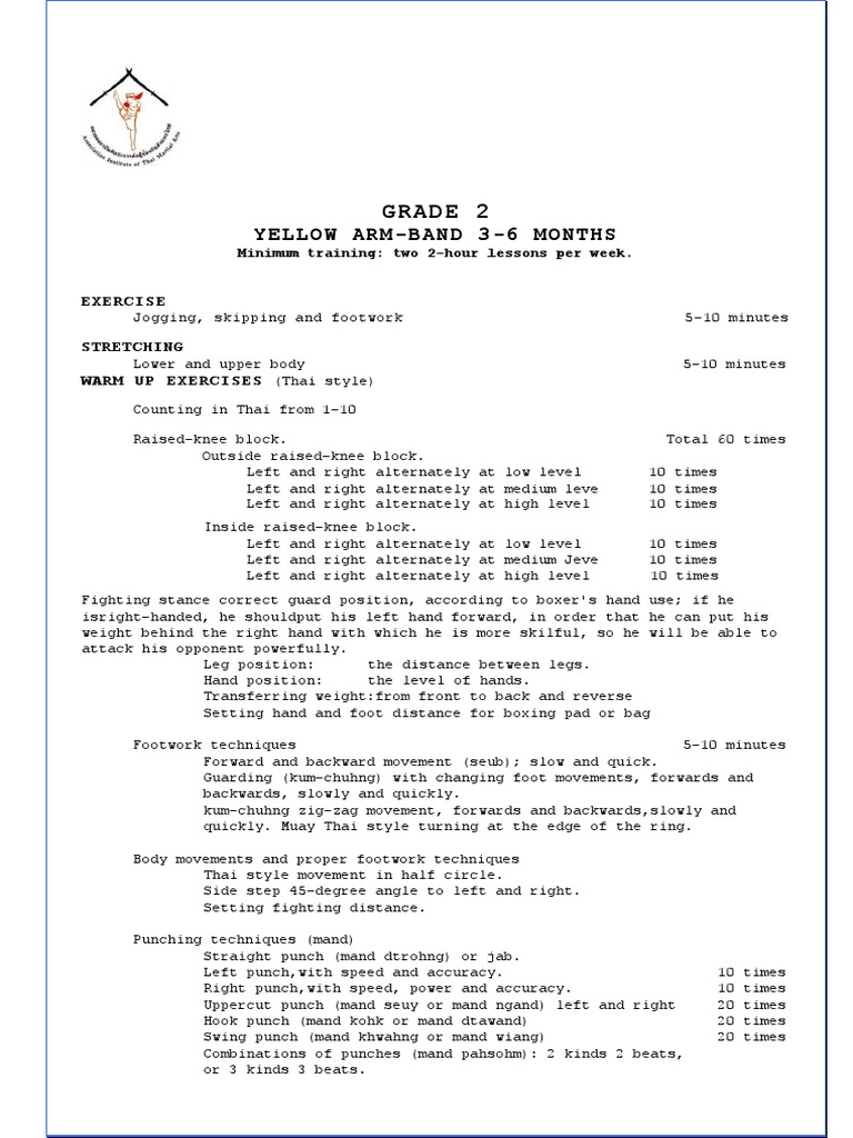 Grade 2: Yellow Arm-Band 3-6 Months | PDF | Combat Sports | Individual ...