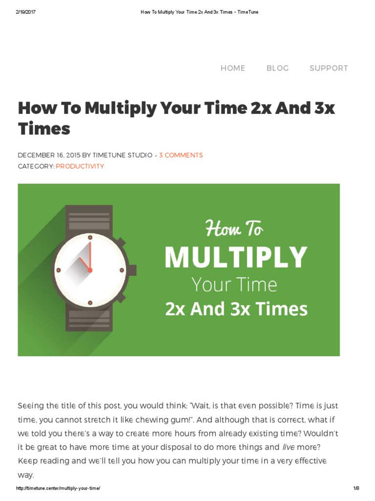 How To Multiply Your Time 2x and 3x Times - TimeTune | PDF | Attention | Psychological Concepts