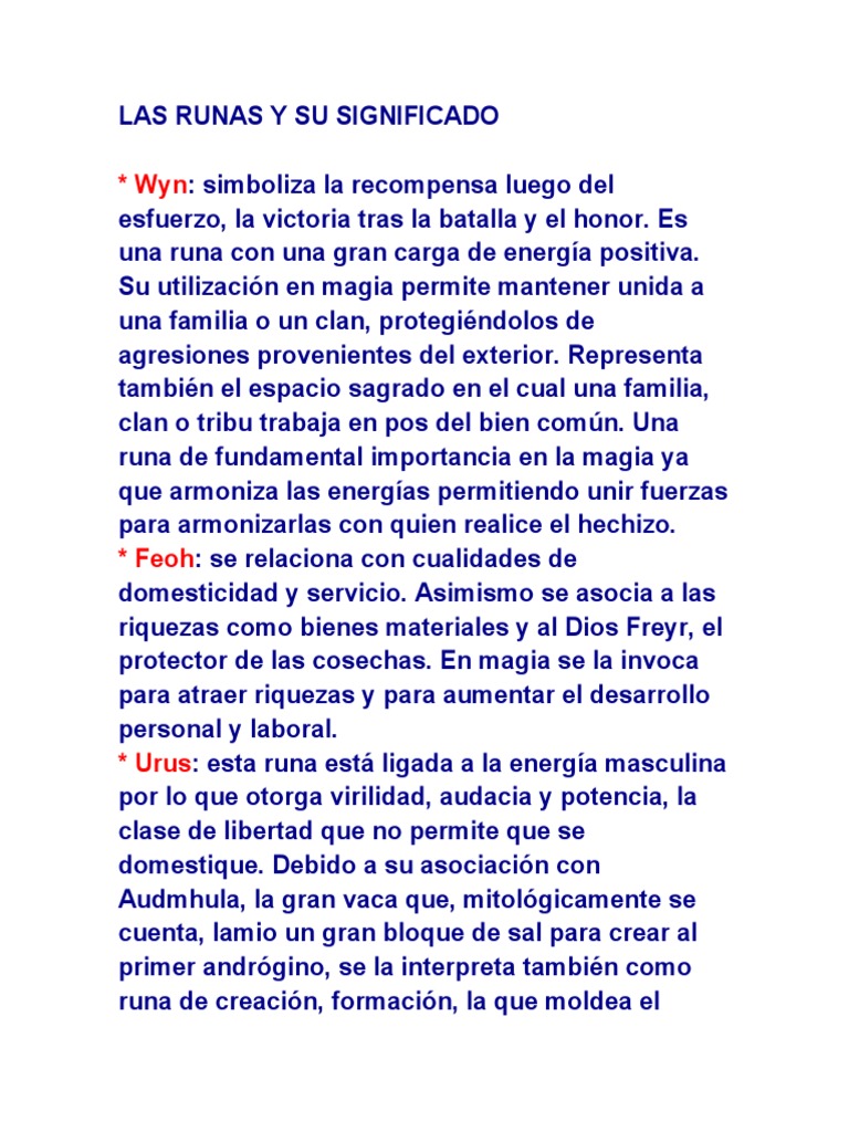 Las Runas y Su Significado | PDF | Runas | Odin
