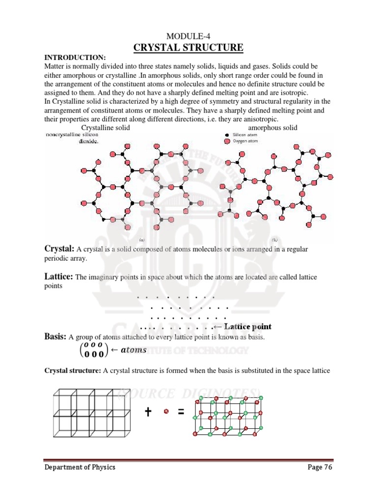 Crystal Structure Fundamentals | PDF | Crystal Structure | Materials ...