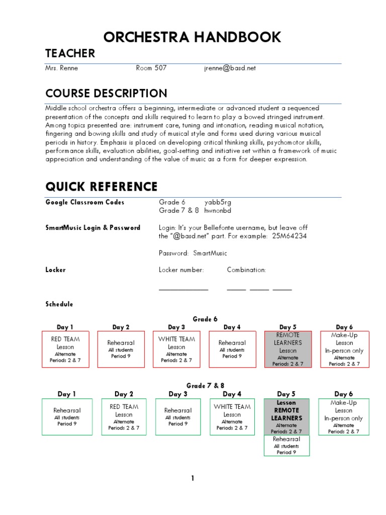 Middle School Orchestra Handbook | PDF | Mac Os X Snow Leopard | Ios