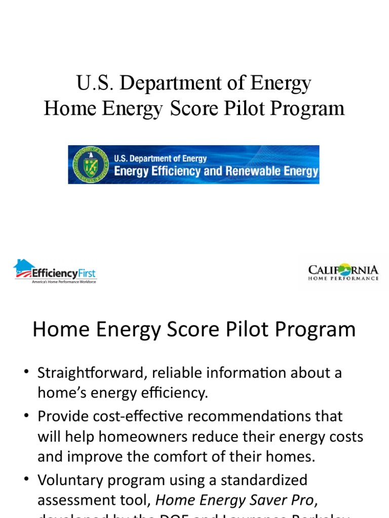 DOE Home Energy Score Pilot Program | PDF | Efficient Energy Use | Nature