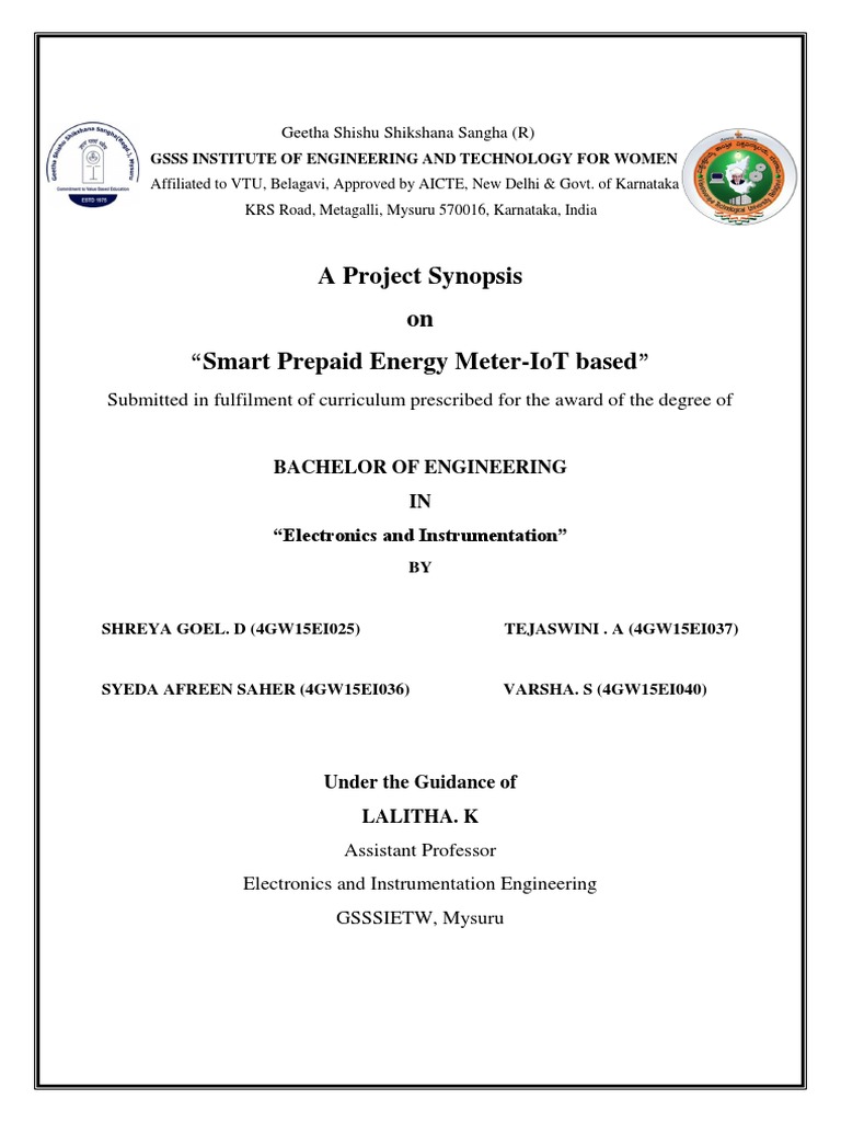 Syeda Afreen-Synopsis | PDF | Prepaid Mobile Phone | Internet Of Things