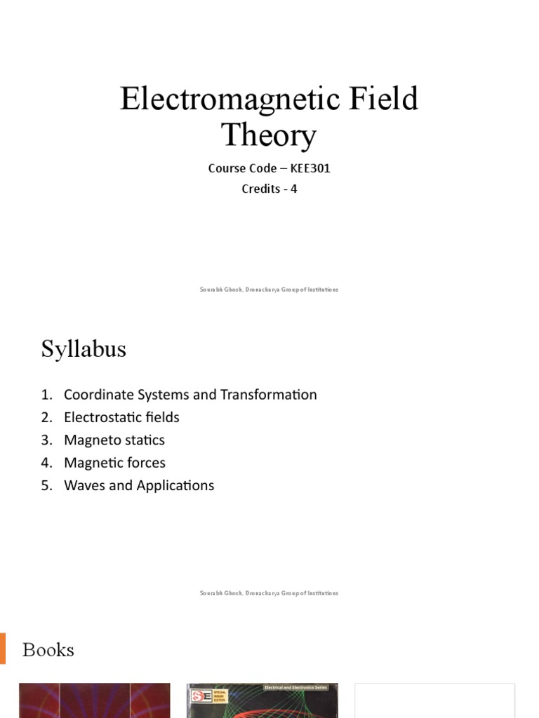 Electromagnetic Field Theory Lec1 | PDF | Euclidean Vector | Electromagnetic Field