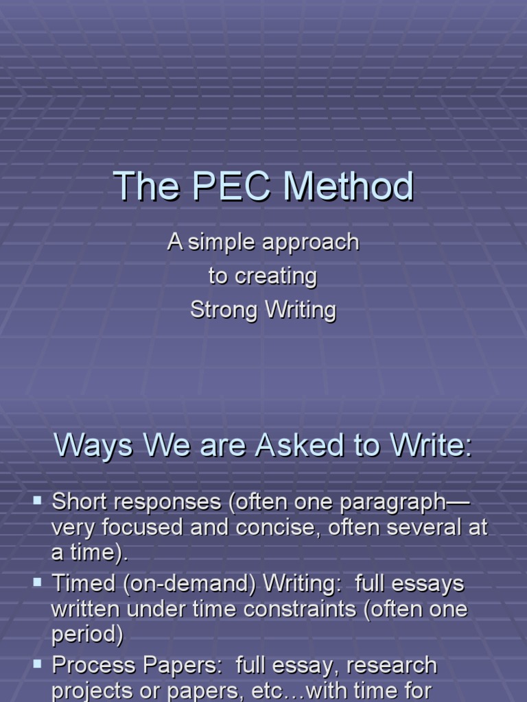 The PEC Method | PDF