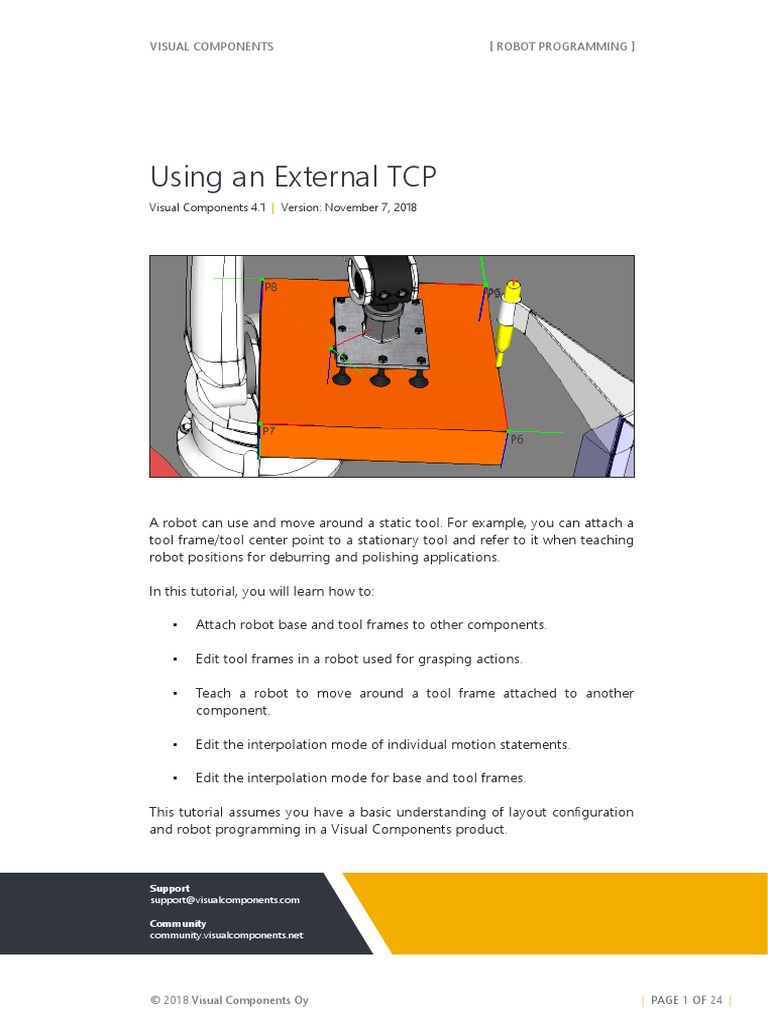 Using An External TCP: Visual Components 4.1 Version: November 7, 2018 | PDF | Subroutine ...
