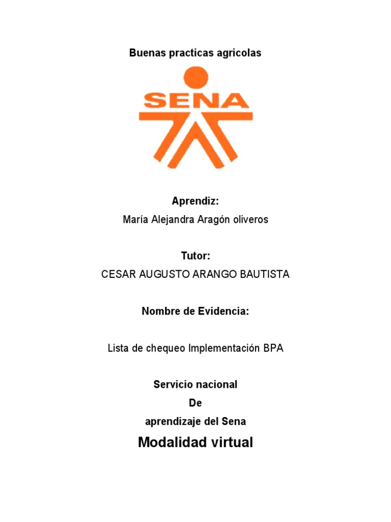 AA2 EV2 Estudio de Caso Implementacion BPA Lista de Cheque BPA 30021 | PDF | Fertilizante | Riego