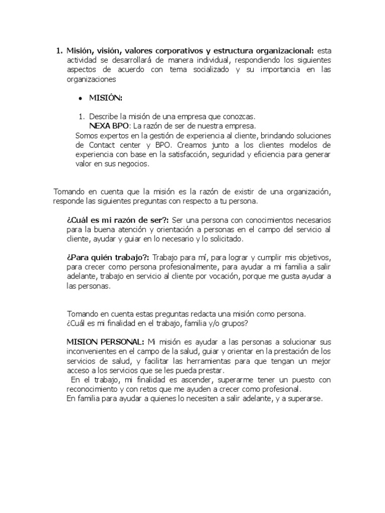Mision & Vision | PDF | Cliente | Business