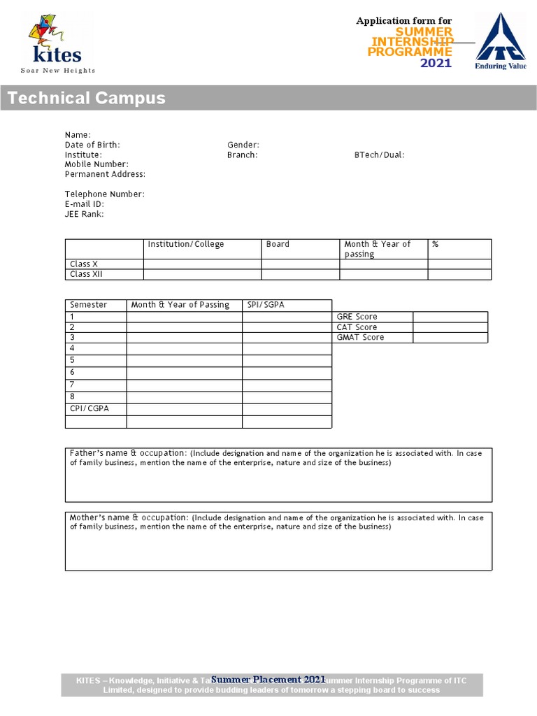 Application Template - Tech Summers 2021 | PDF | Learning | Cognition