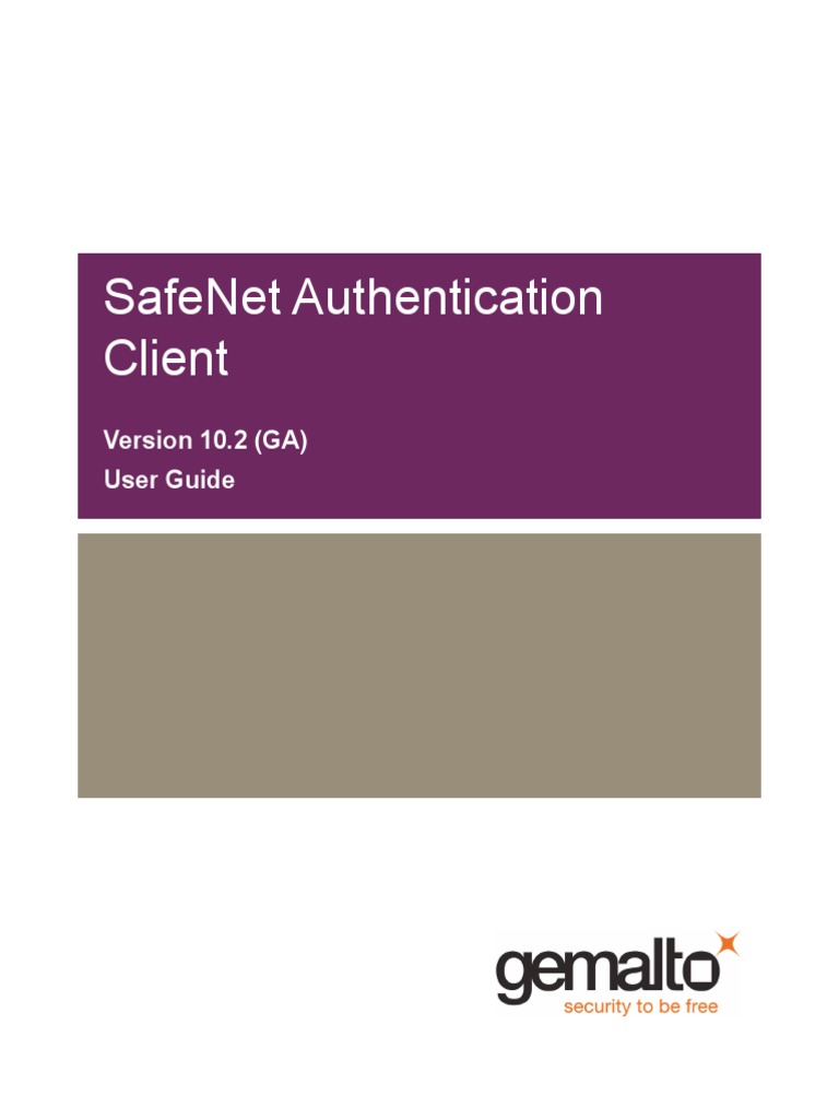 Safenet Authentication Client: Version 10.2 (Ga) User Guide | PDF ...