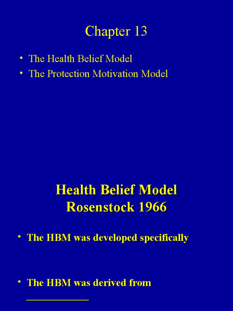 The Health Belief Model - The Protection Motivation Model | PDF