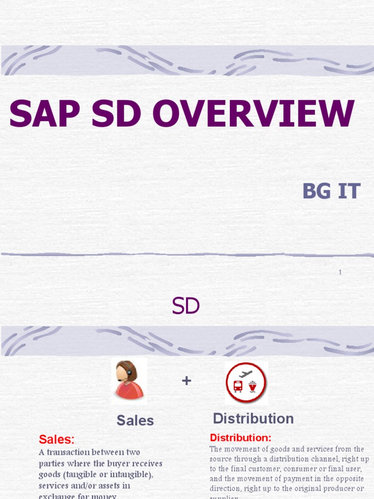 Sap SD Overview: BG It | PDF | Sales | Invoice