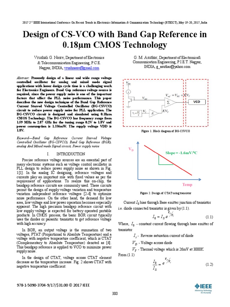 Design of CS-VCO with Band Gap Reference in 0.18μm CMOS Technology | PDF | Analog Circuits ...