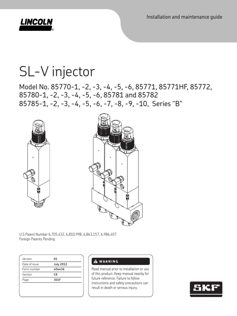 Lincoln SL-V Injector | PDF | Piston | Valve