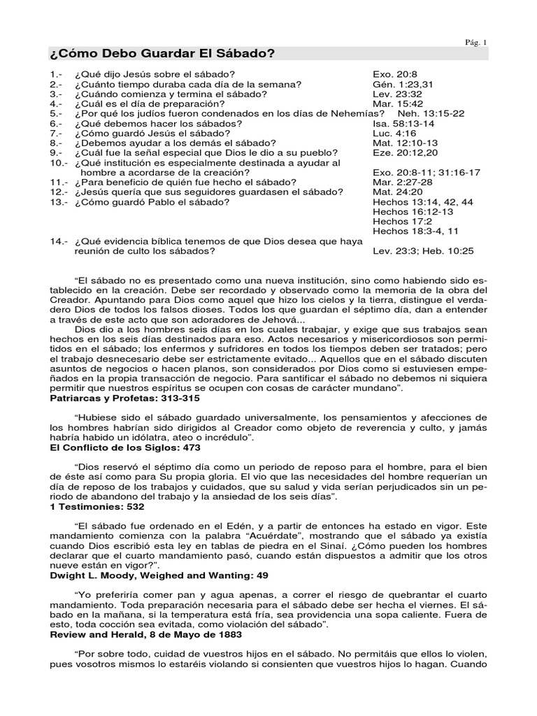 Como Debo Guardar El Sábado PDF | PDF | Cristo (título) | Dios