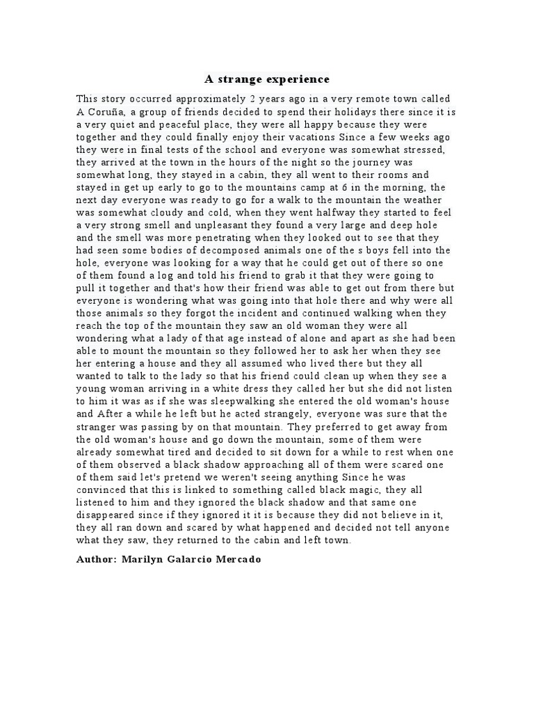 Strange experience in a remote town | PDF