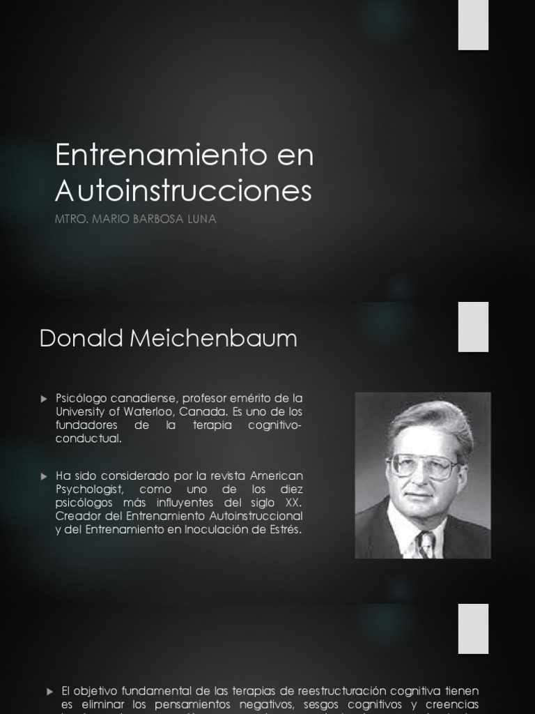 Entrenamiento Autoinstrucciones | PDF | Comportamiento | Psicología clínica