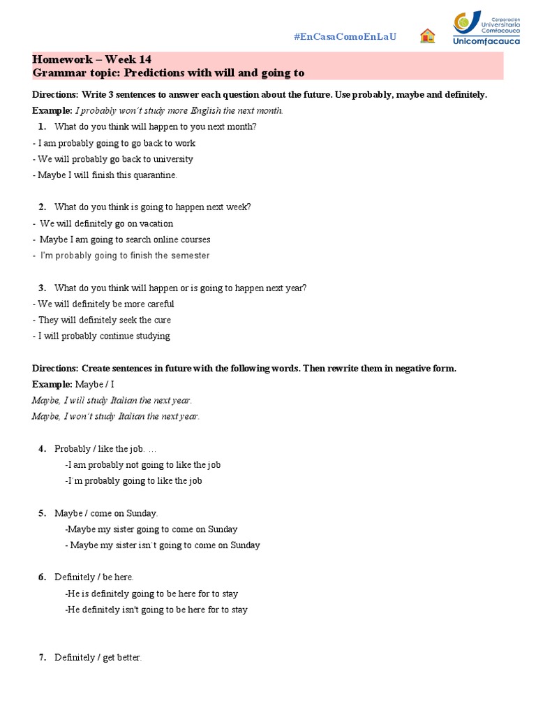 Future Predictions Grammar Exercise | PDF