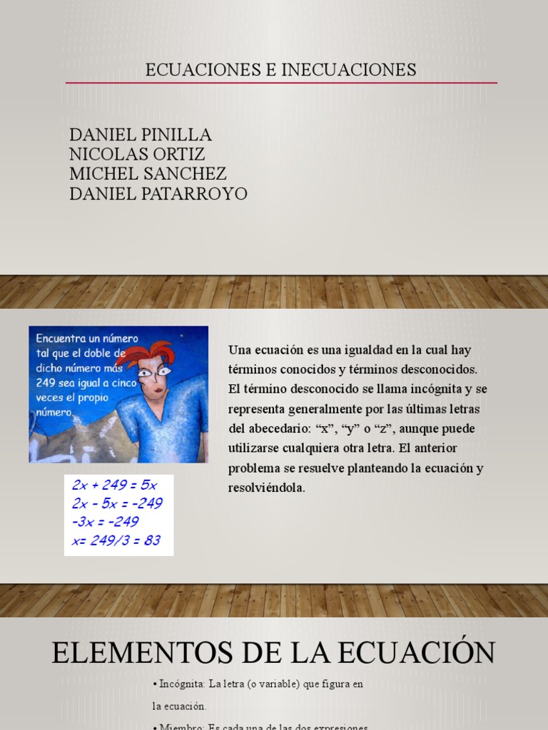 Ecuaciones e Inecuaciones | PDF | Desigualdad (Matemáticas) | Ecuaciones