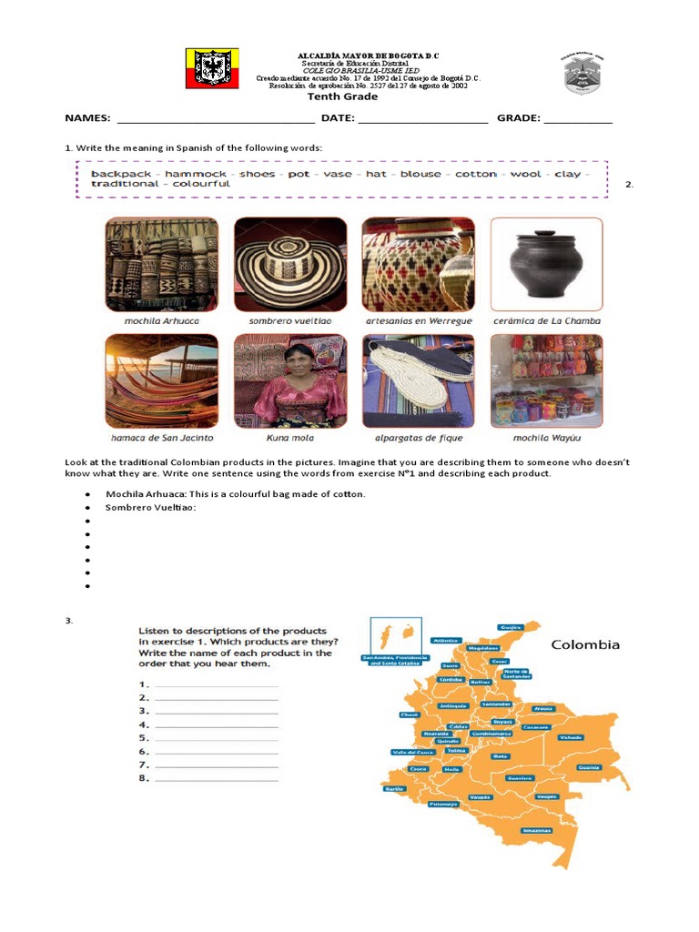 Tenth Grade NAMES: - DATE: - GRADE | PDF